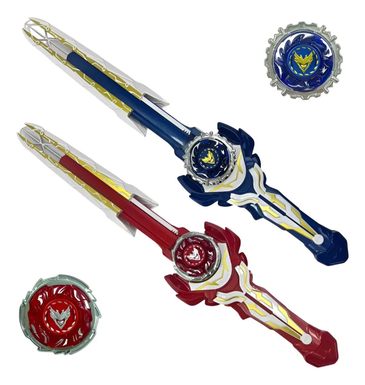 Kit Super Espada Giroscópio Com Lançador De Beyblades + 1 Beyblade Pião ...