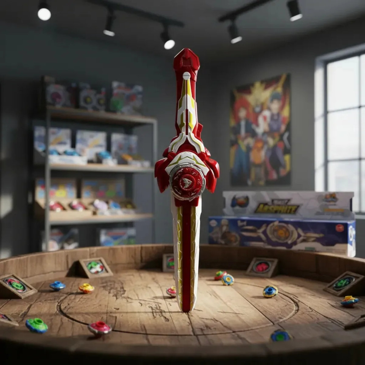 Kit Super Espada Giroscópio Com Lançador De Beyblades + 1 Beyblade Pião ...